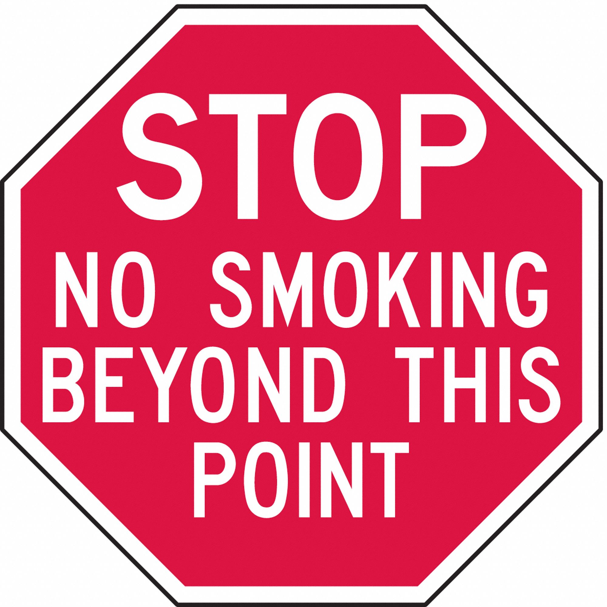Aluminum, Mounting Holes Sign Mounting, Reflective No Smoking Stop Sign ...