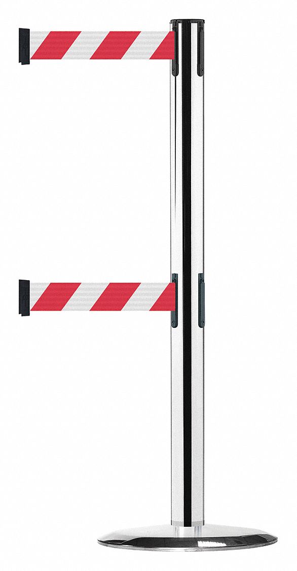 TENSABARRIER, Red, Chevron, Barrier Post with Belt - 9NWG1|889T2U-1P-1P ...