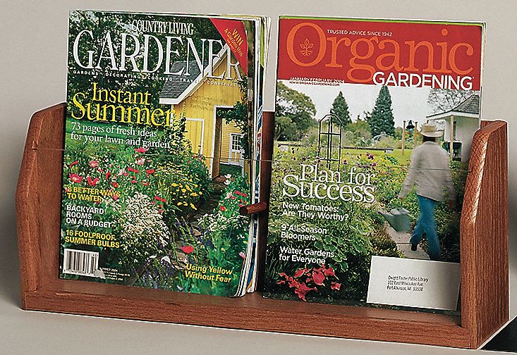 2 Compartments, Medium Oak, Magazine Counter Rack - 9NZ73|MT2-MO - Grainger