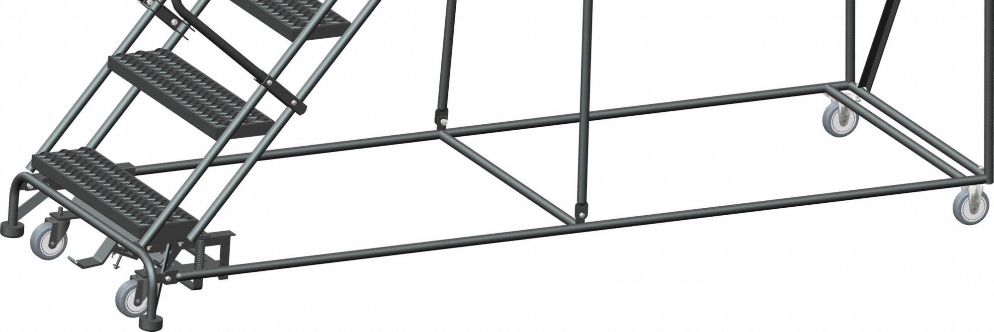 BALLYMORE 10-Step Slope Lockstep Rolling Ladder, Serrated Step Tread ...