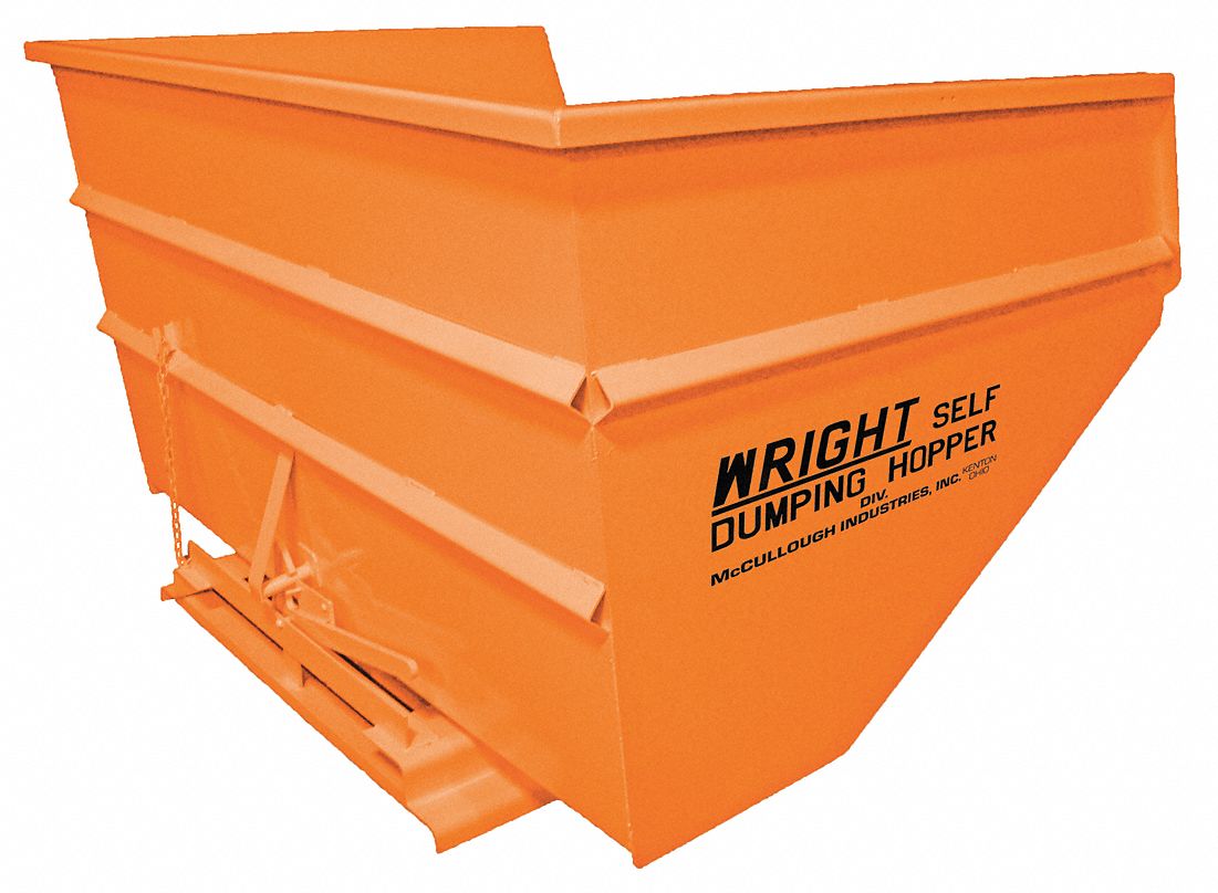 Std Hopper, Steel, Self Dumping Hopper - 9P974|50099 ORANGE - Grainger