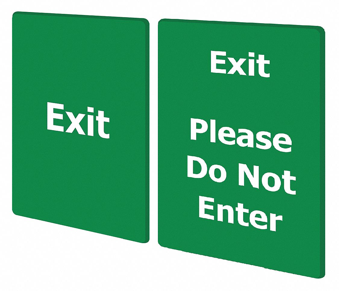 TENSABARRIER, Green, Exit Please Do Not Enter Message, Acrylic Sign ...