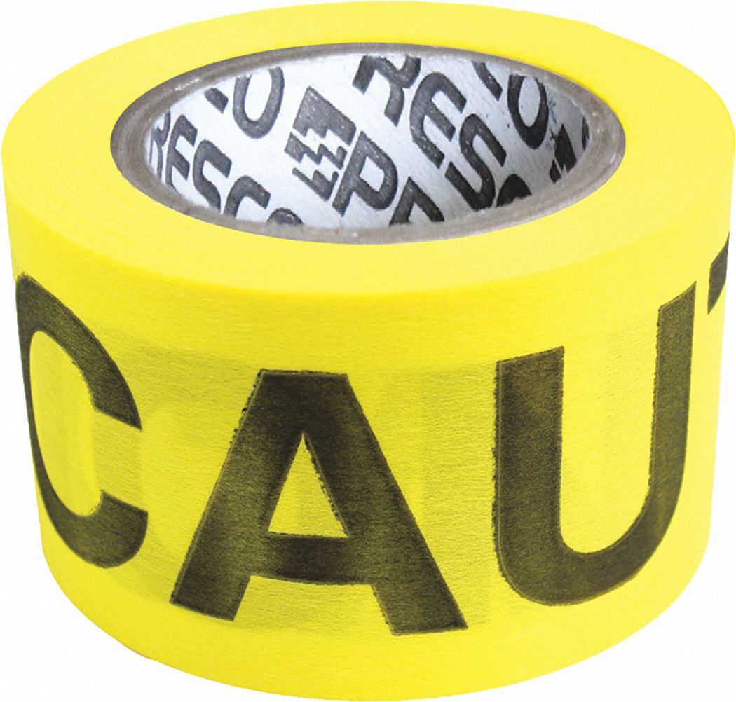 Biodegradable Barricade Tape, Yellow, 3 in x 1000 ft, Caution - Grainger