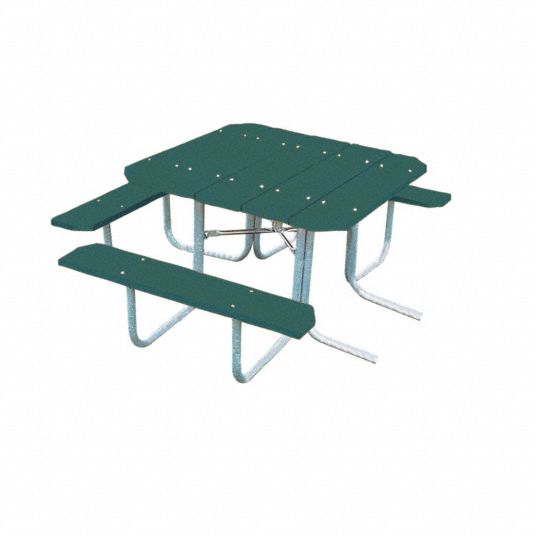 ULTRASITE, Vandal Resistant Resinwood, Green, ADA Picnic Table - 9PRY6 ...