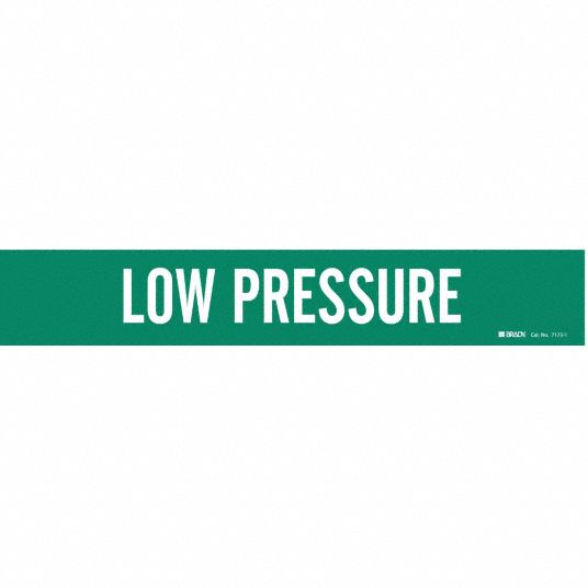 Low Pressure, Green, Pipe Marker - 9PTK8|7173-1 - Grainger