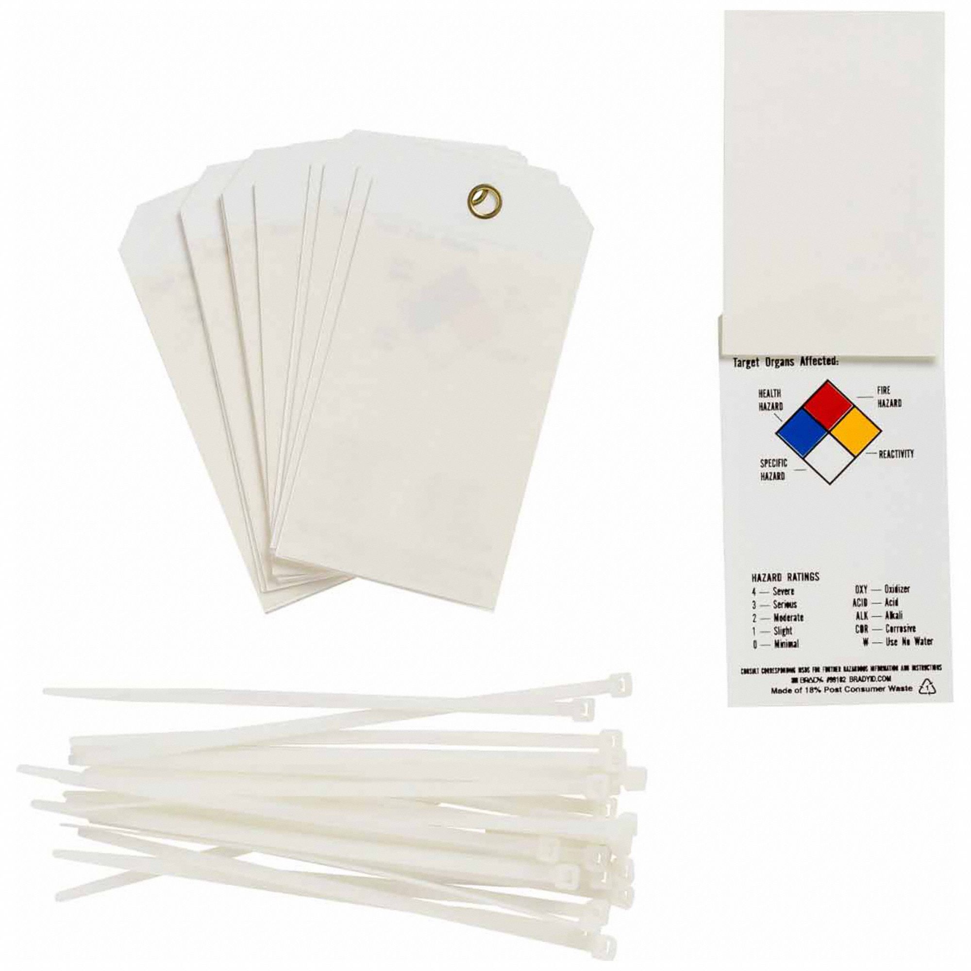 BRADY, Polyester, Rectangle, Tag - 9PV43|99102 - Grainger
