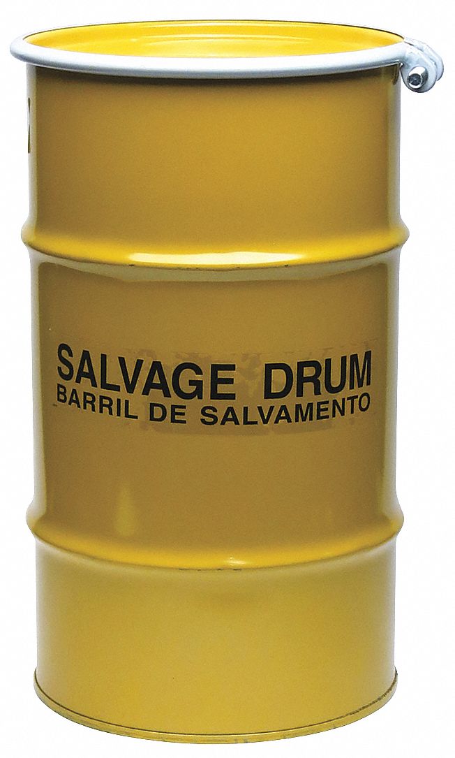 GRAINGER APPROVED 15 gal Yellow Steel Open Head Salvage Drum - 9PWZ9 ... GRAINGER APPROVED 15 gal Yellow Steel Open Head Salvage Drum - 9PWZ9 ...