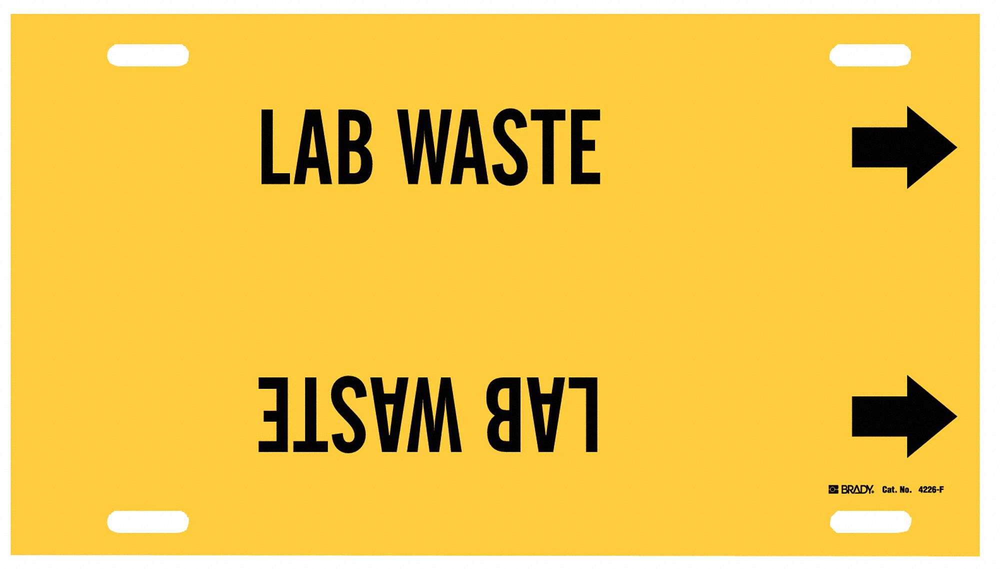 Lab Waste, Yellow, Pipe Marker - 9PXP3|4226-F - Grainger