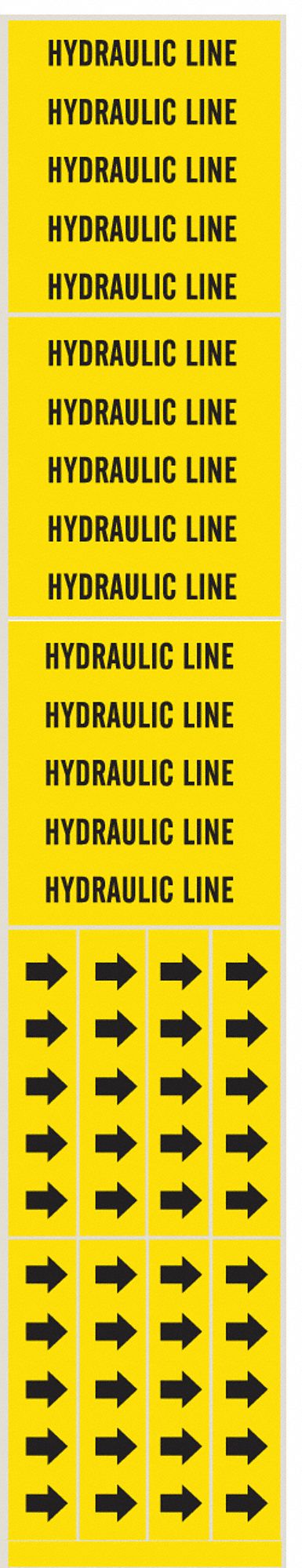 Hydraulic Line, Yellow, Pipe Marker - 9PYA7|7153-3C - Grainger