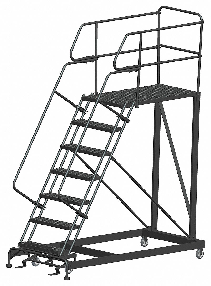 BALLYMORE Rolling Work Platform, Steel, Single Access Platform Style ...