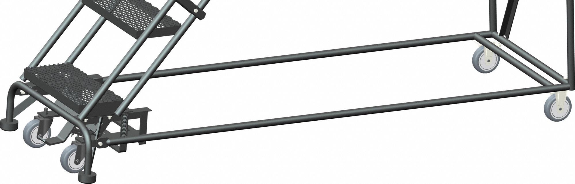 BALLYMORE 8-Step Rolling Ladder, Expanded Metal Step Tread, 113 in ...