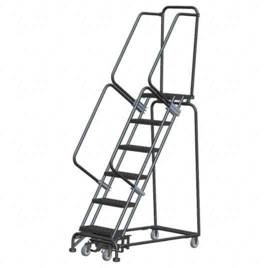 BALLYMORE, 5 ft Platform Ht, Unassembled, Rolling Ladder - 9R015 ...