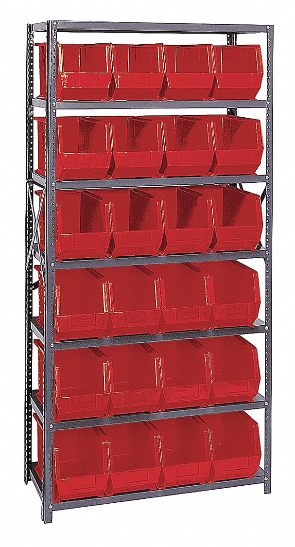QUANTUM STORAGE SYSTEMS, 36 in x 18 in x 75 in, 1 Sided, Bin Shelving ...