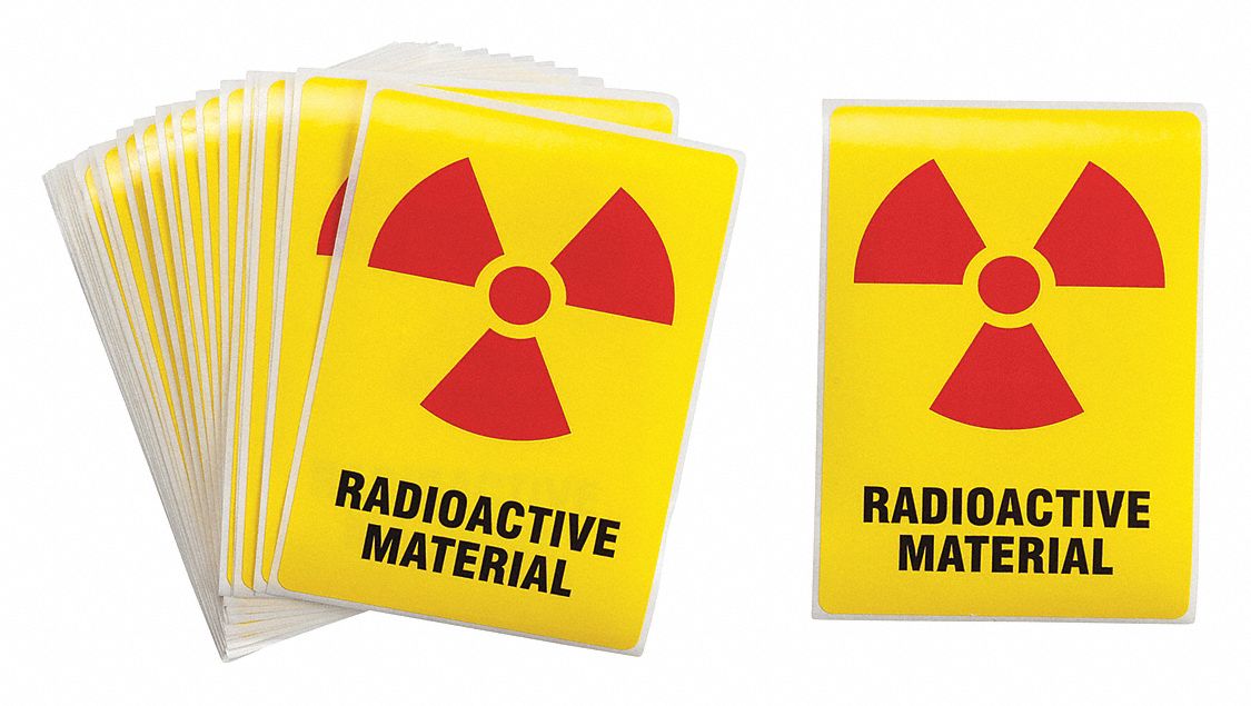 Radiation Sign, Vinyl, Rectangle, English, Not Retroreflective ...