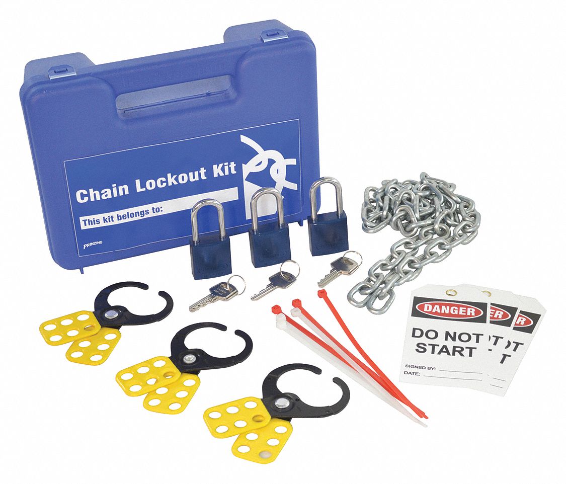 BRADY, Keyed Alike Padlocks, LK041R-BLUE, Portable Lockout Kit - 9RPT0 ...