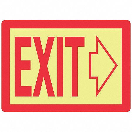 Fiberglass, 10 in x 14 in Nominal Sign Size, Exit Sign - 9RRT7|24194P ...