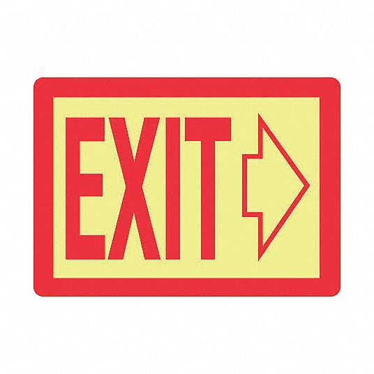 Fiberglass, 10 in x 14 in Nominal Sign Size, Exit Sign - 9RRT7|24194P ...