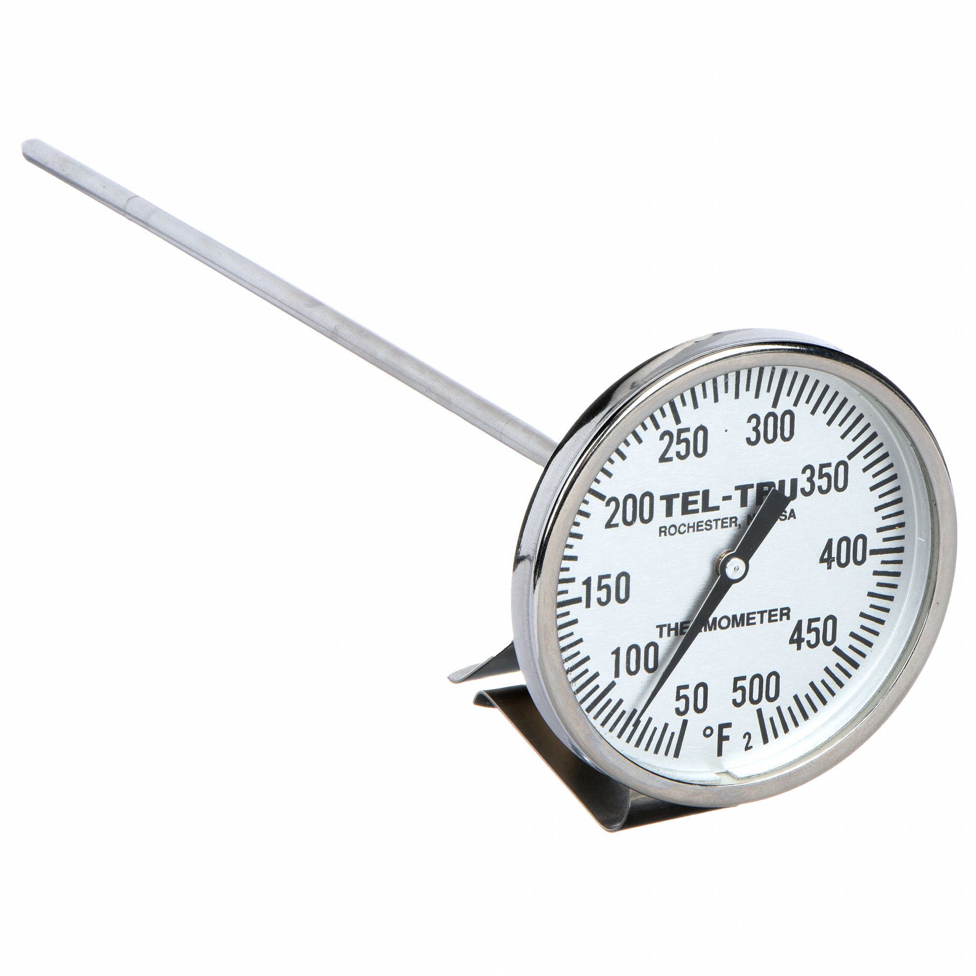 TEL-TRU Laboratory Dial Thermometer: 2 in Dial Dia, 8 in Stem Lg, NSF ...