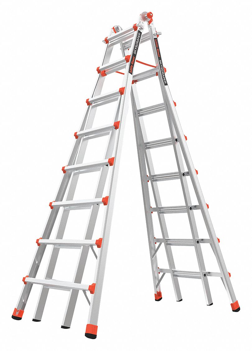 LITTLE GIANT, 2 Configurations, Aluminum, Combination Ladder - 9T420 ...