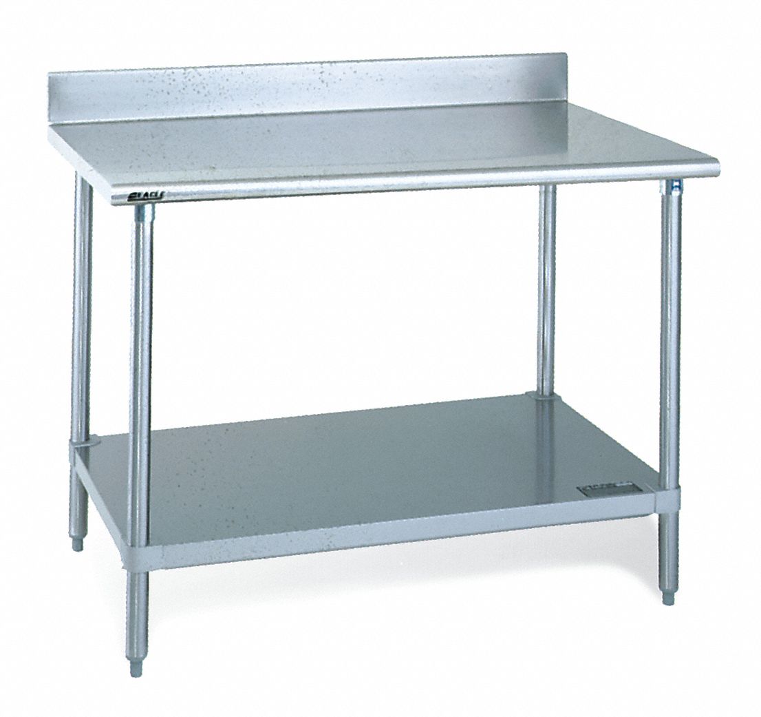 Adjustable Height Work Table, Stainless Steel, 30 in Depth, 34 1/2 in ...