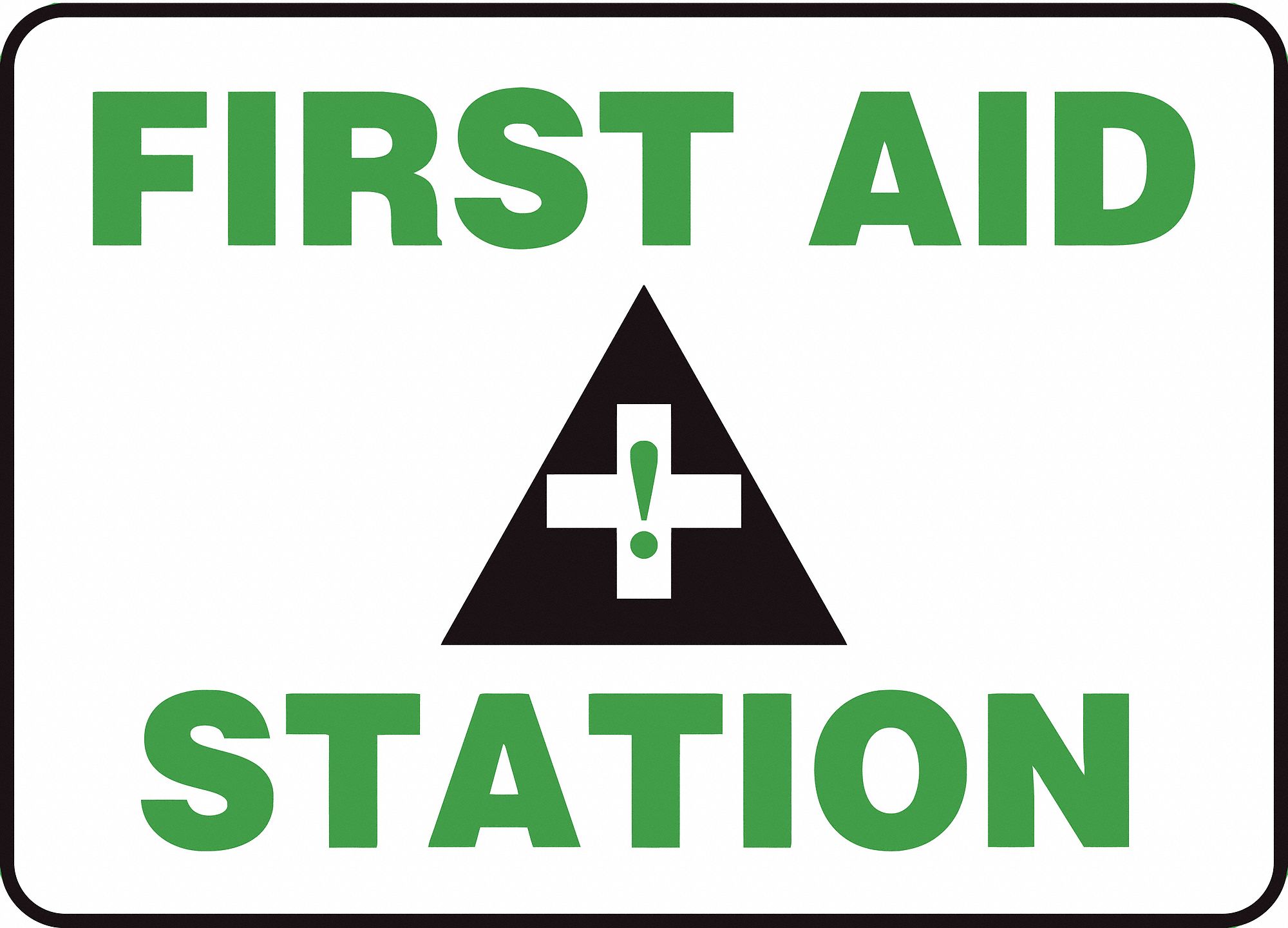 Plastic, First Aid Sign, 14" Width, 10" Height, White, With Mounting ...
