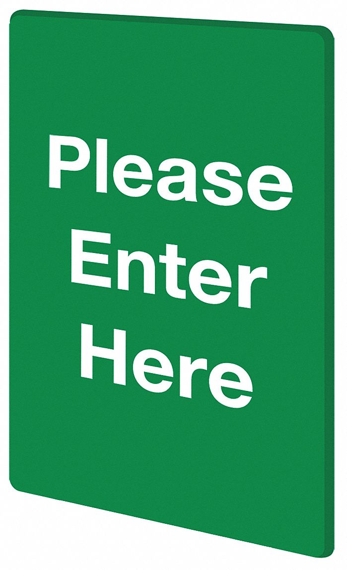 TENSABARRIER, Green, Please Enter Message, Acrylic Sign - 9TC94|S01-P ...