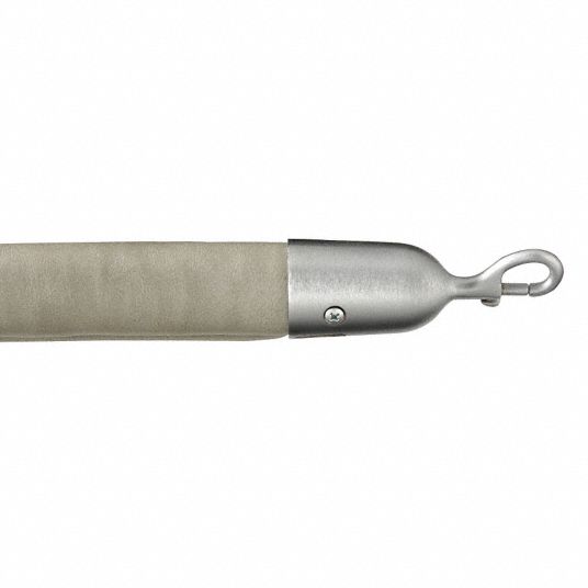 Polypropylene Covered Barrier Rope, Gray Rope Color, Satin Aluminum ...