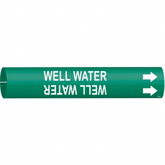 Well Water, Green, Pipe Marker - 9TYU5|4156-B - Grainger