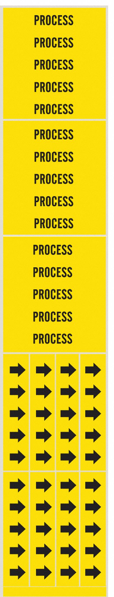 Process, Yellow, Pipe Marker - 9TYV4|7223-3C - Grainger