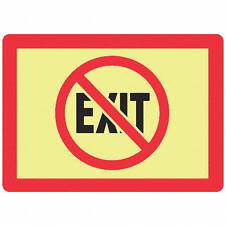 Fiberglass, 10 in x 14 in Nominal Sign Size, Exit Sign - 9TZ44|24192P ...