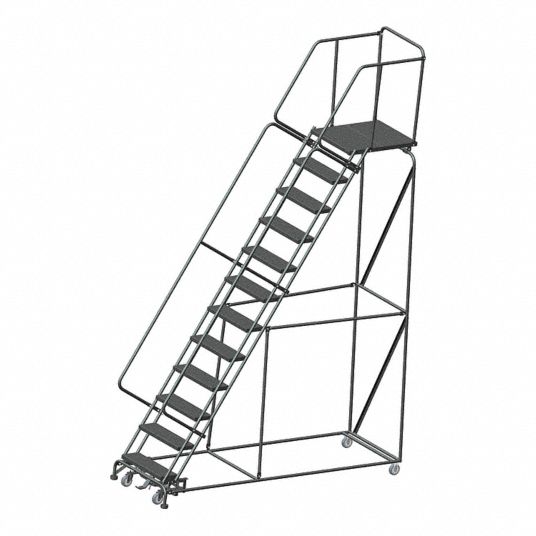Lockstep Rolling Ladder,Steel,120 In.H - Grainger