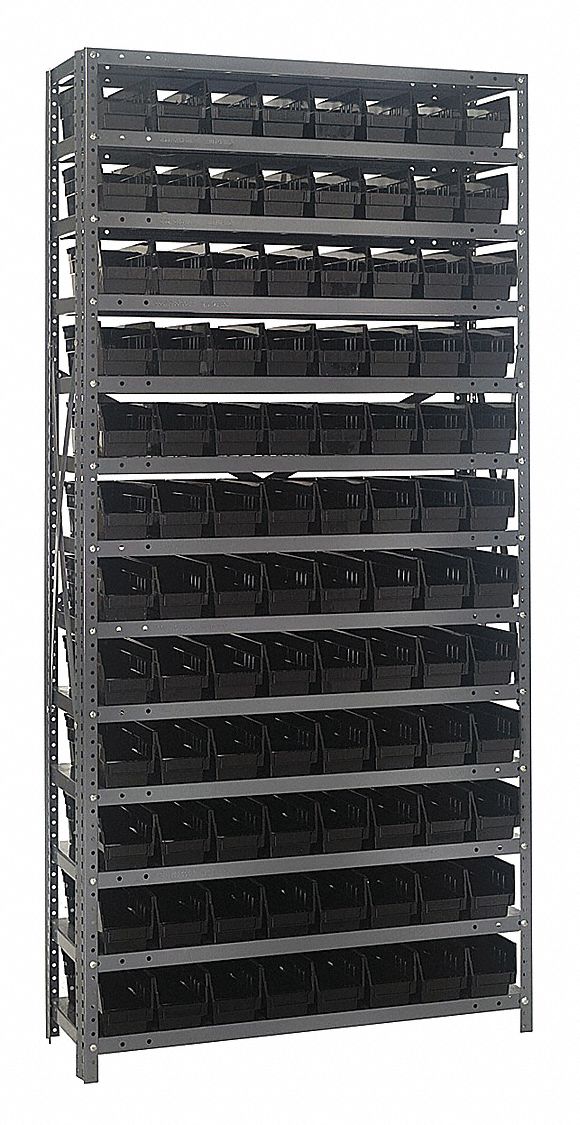 QUANTUM STORAGE SYSTEMS, 36 in x 12 in x 75 in, 1 Sided, Bin Shelving ...