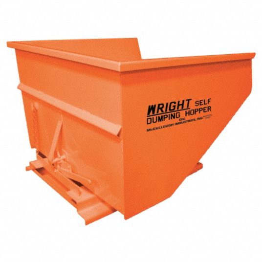 Std Hopper, Steel, Self Dumping Hopper - 9UA30|26077 ORANGE - Grainger