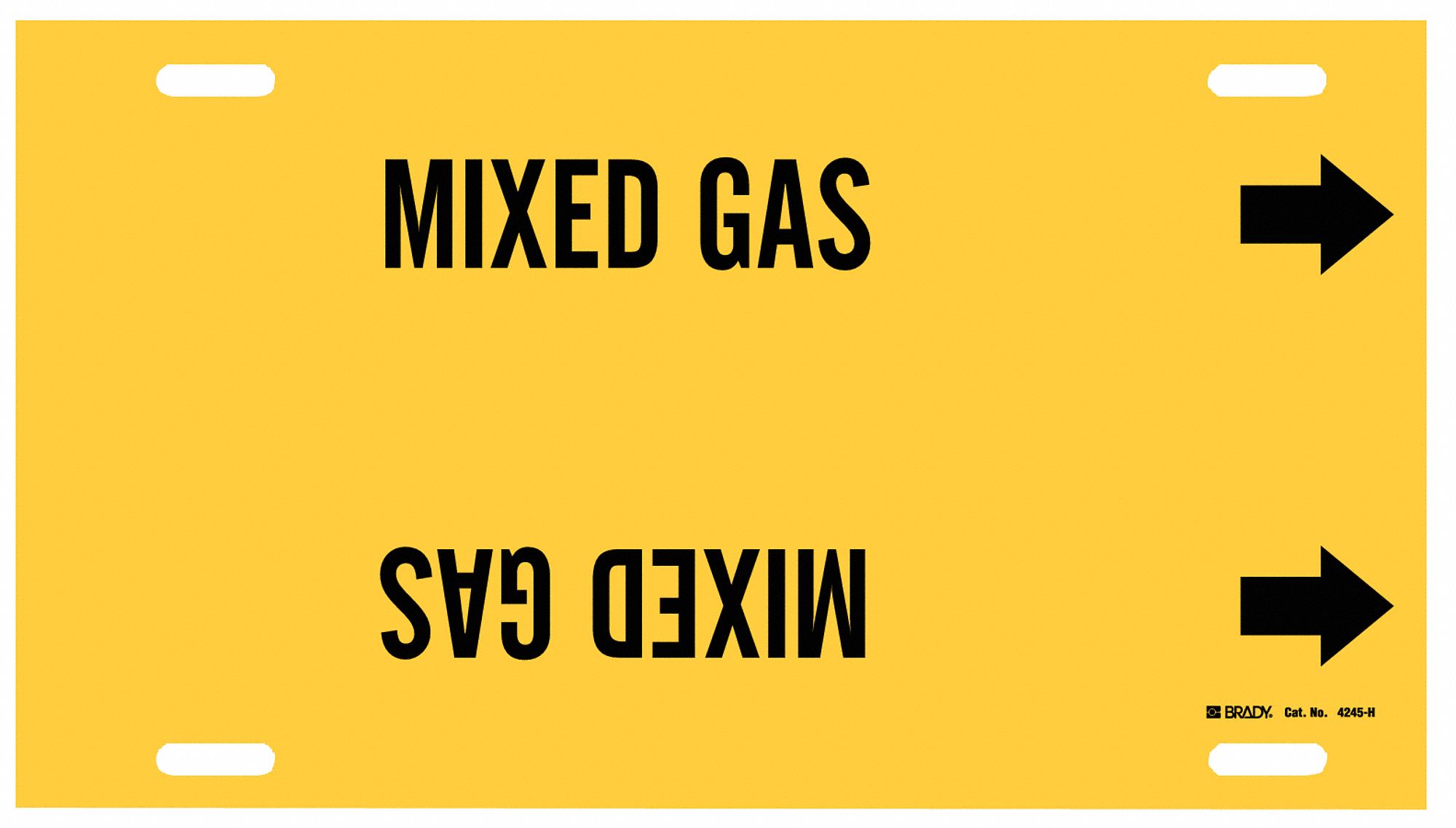 Mixed Gas, Yellow, Pipe Marker - 9UCG7|4245-H - Grainger