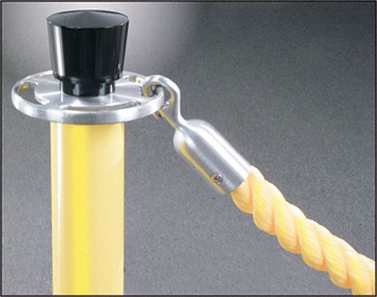 Polypropylene Barrier Rope, Yellow Rope Color, Chrome Snap End End ...