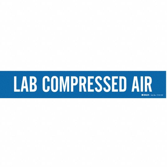 Lab Compressed Air, Blue, Pipe Marker - 9UEH5|7170-1HV - Grainger