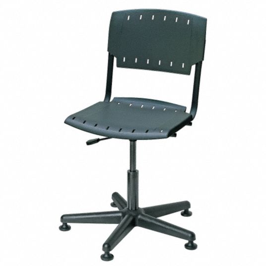 Task Chair, Task Chair, Black, Plastic, 15 in to 22 in Nominal Seat ...