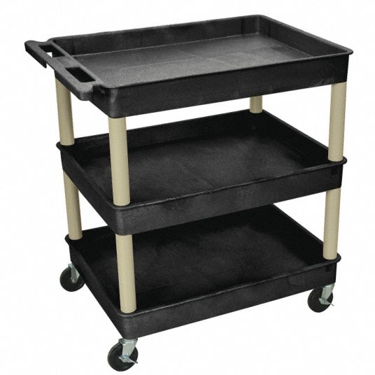 Utility Cart, 400 lb Load Capacity, Number of Shelves 3, 32 in x 24 in ...