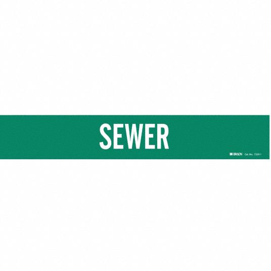 Sewer, Green, Pipe Marker - 9W487|7259-1 - Grainger