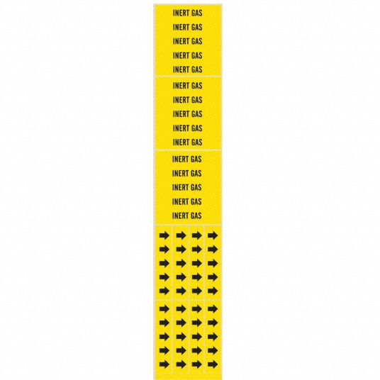 Inert Gas, Yellow, Pipe Marker - 9W551|8791-3C - Grainger