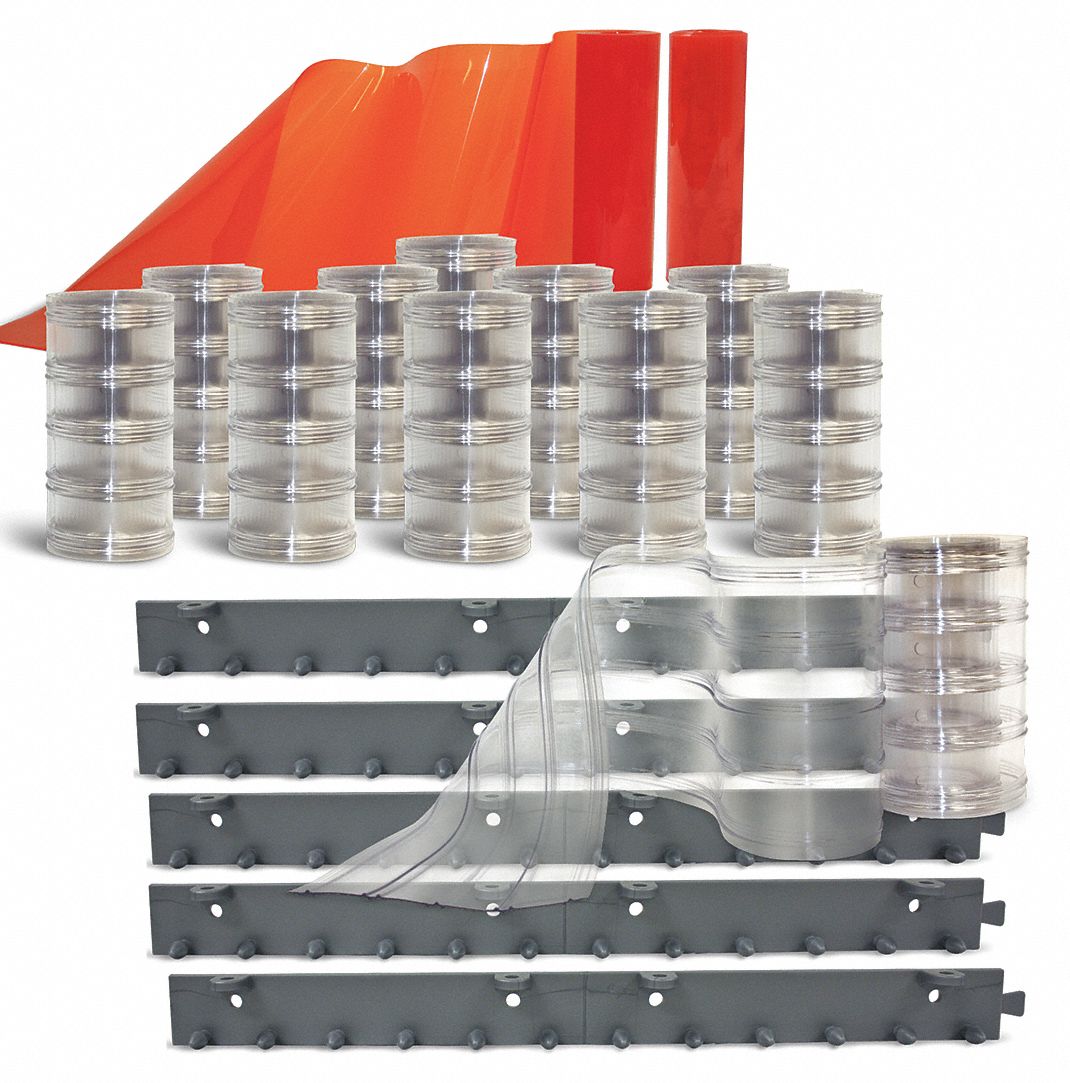 9 ft Opening Wd, 8 ft Opening Ht, Vinyl Strip Door - 9W584|455372 ...