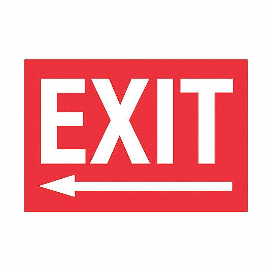 Plastic, 7 in x 10 in Nominal Sign Size, Exit Sign - 9W760|26130 - Grainger