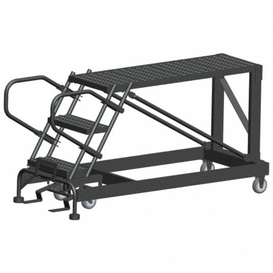BALLYMORE, 2.5 ft Platform Ht - Max, 24 in x 48 in, Mobile Work ...