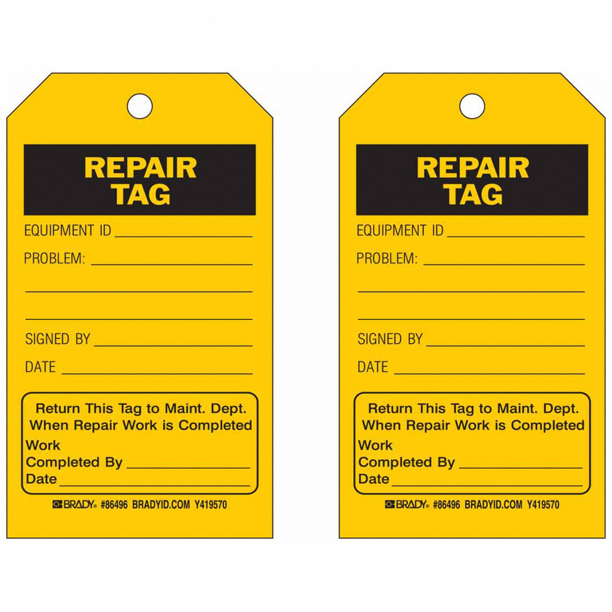 Safety, 4 in Wd, Tag - 9WD17|86496 - Grainger