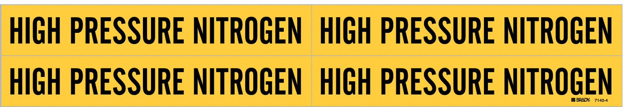 High Pressure Nitrogen, Yellow, Pipe Marker - 9WDY1|7140-4 - Grainger