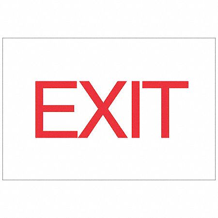 Plastic, 6 in x 9 in Nominal Sign Size, Exit Sign - 9WEK9|26136 - Grainger