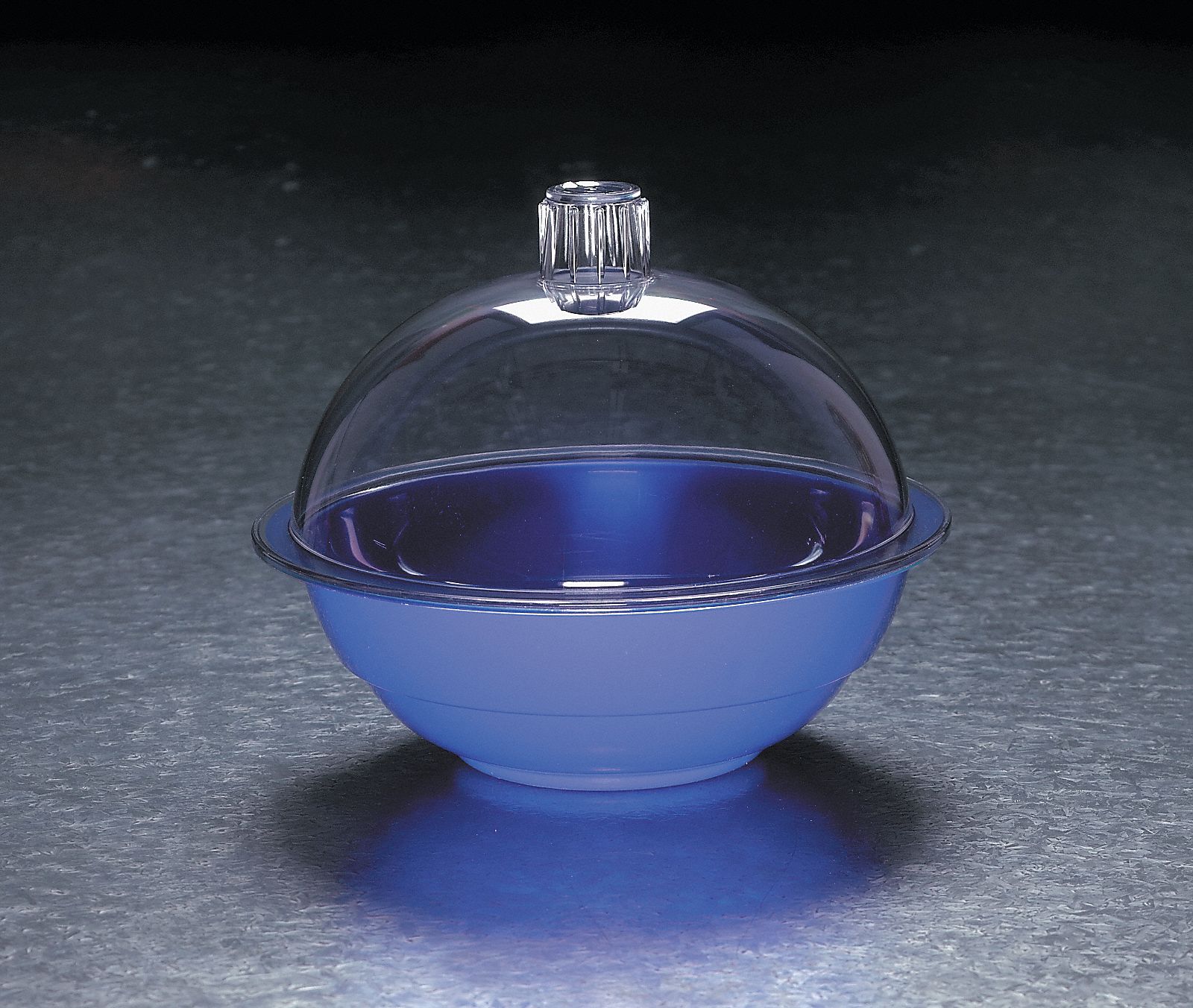 Desiccator, Blue, 13 in Inside Dia., 10 5/16 in Overall Height, 9 11/16 ...