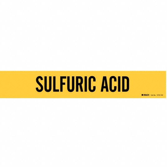 Sulfuric Acid, Yellow, Pipe Marker - 9WH72|7279-1HV - Grainger