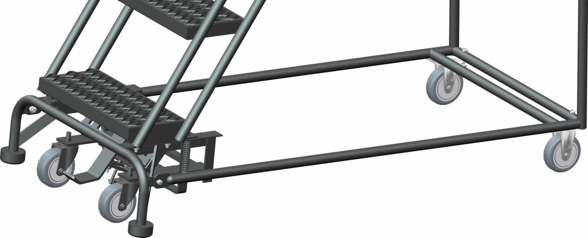 BALLYMORE 7-Step Rolling Ladder, Serrated Step Tread, 103 in Overall ...