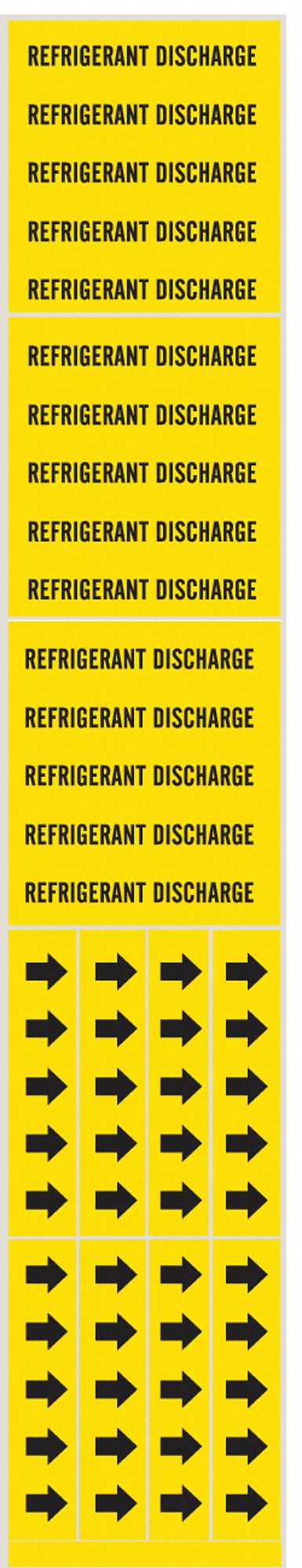 Refrigerant Discharge, Yellow, Pipe Marker - 9WHM3|7234-3C - Grainger